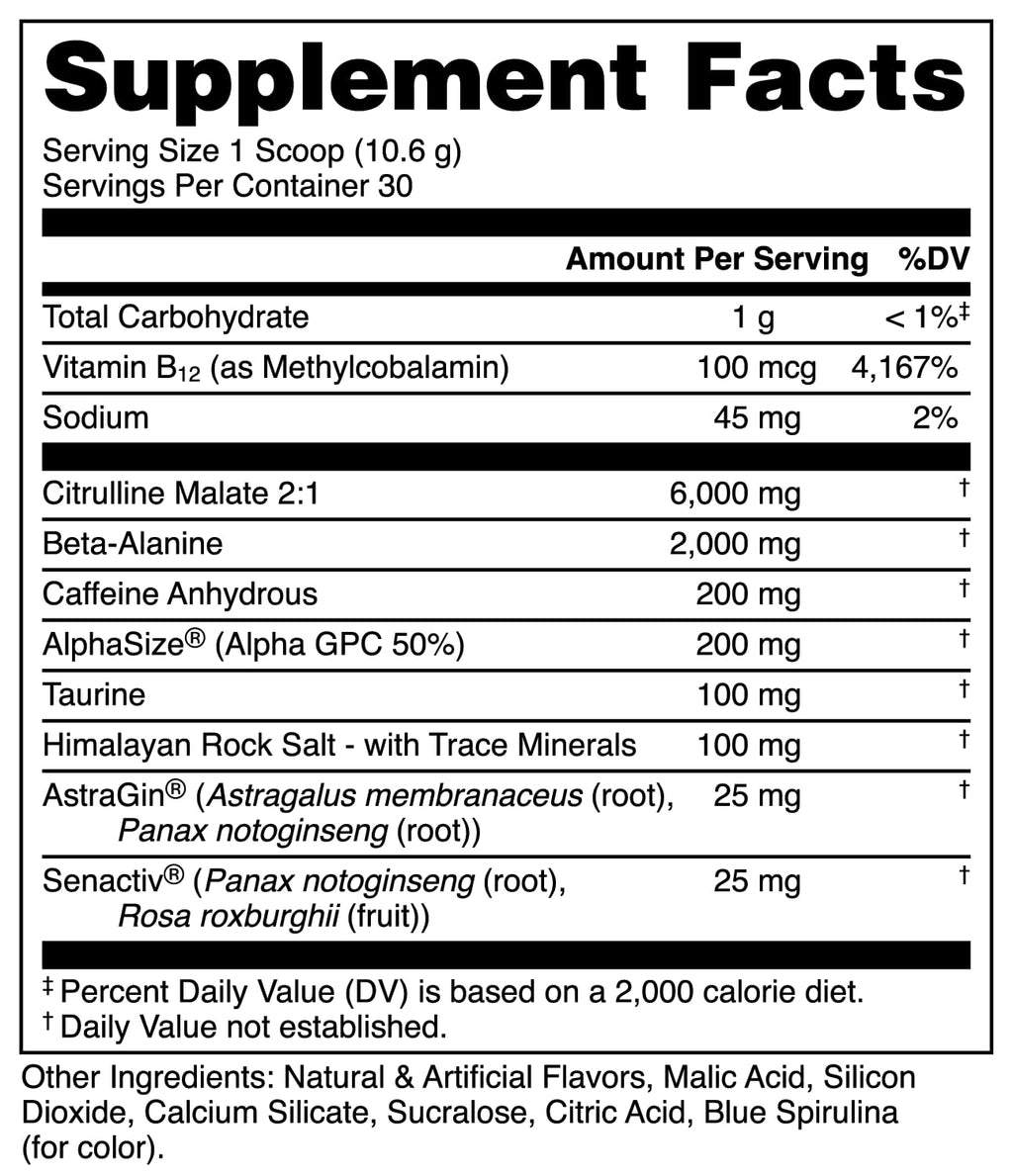 Freedom Pop flavour pre-workout powder