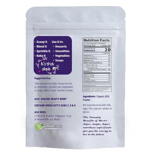 freeze-dried acai berry nutrition facts