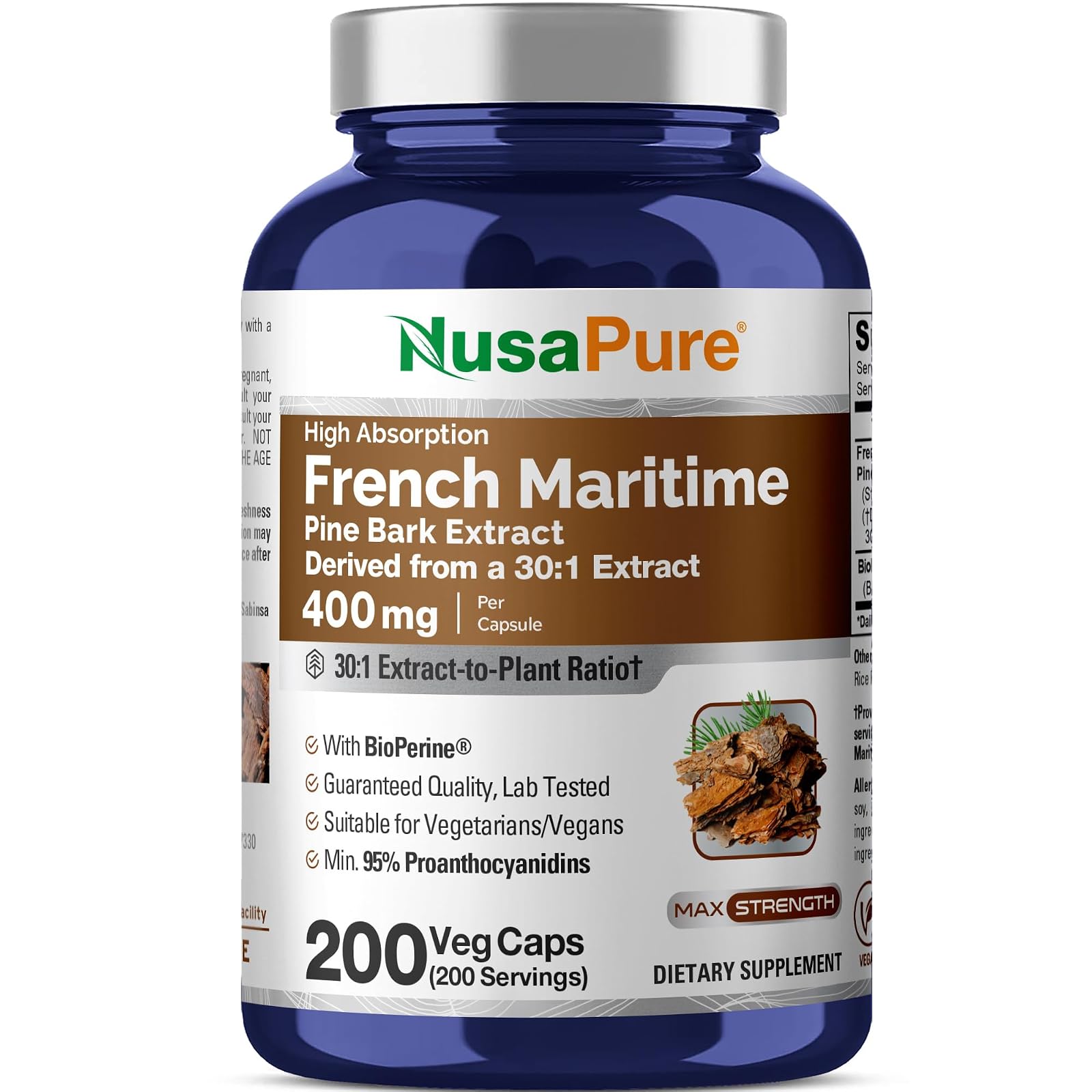 French Maritime Pine Bark antioxidant capsules
