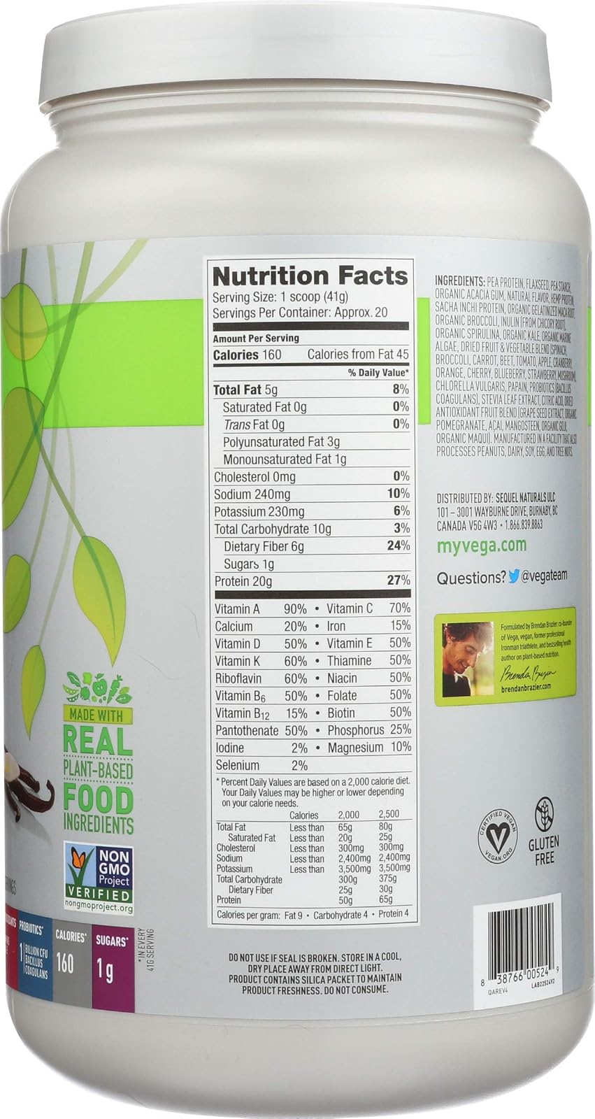 French vanilla flavour plant protein