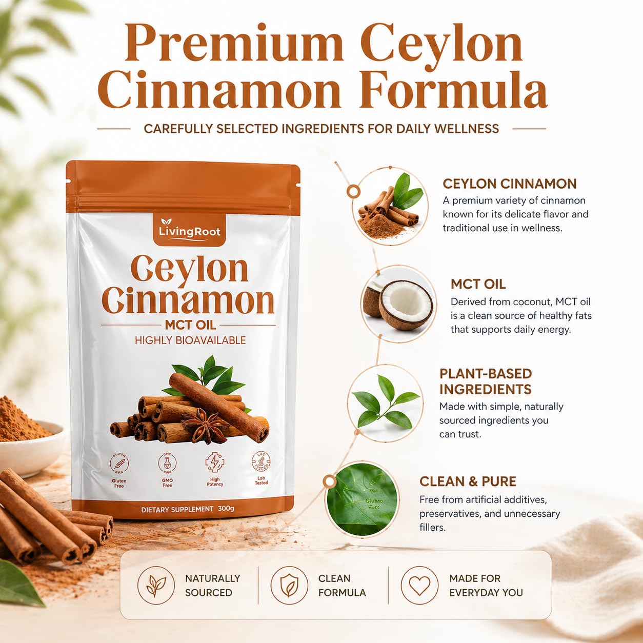 fresh Ceylon cinnamon powder for cooking