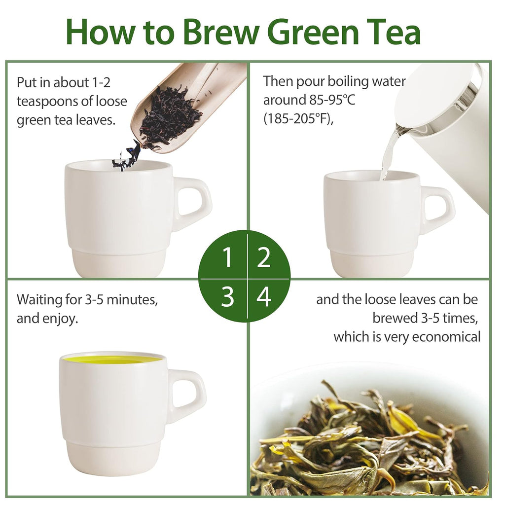 fresh green tea for brewing