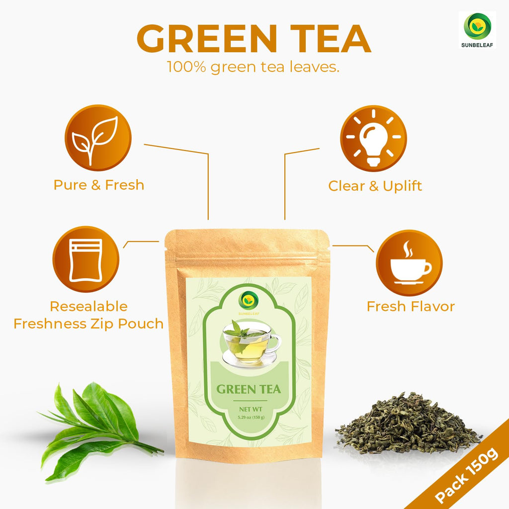 fresh green tea for brewing