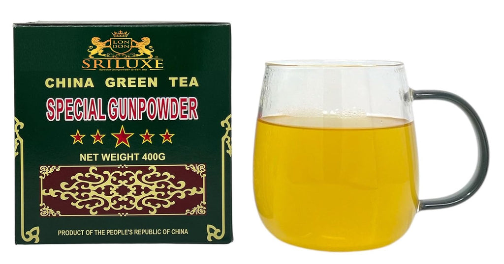 fresh gunpowder green tea leaves