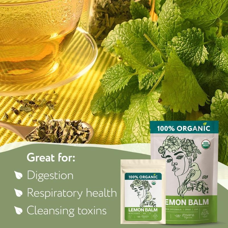 fresh lemon balm leaves for tea