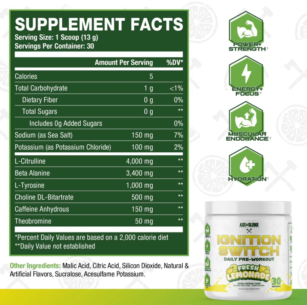 Fresh lemonade pre-workout flavour