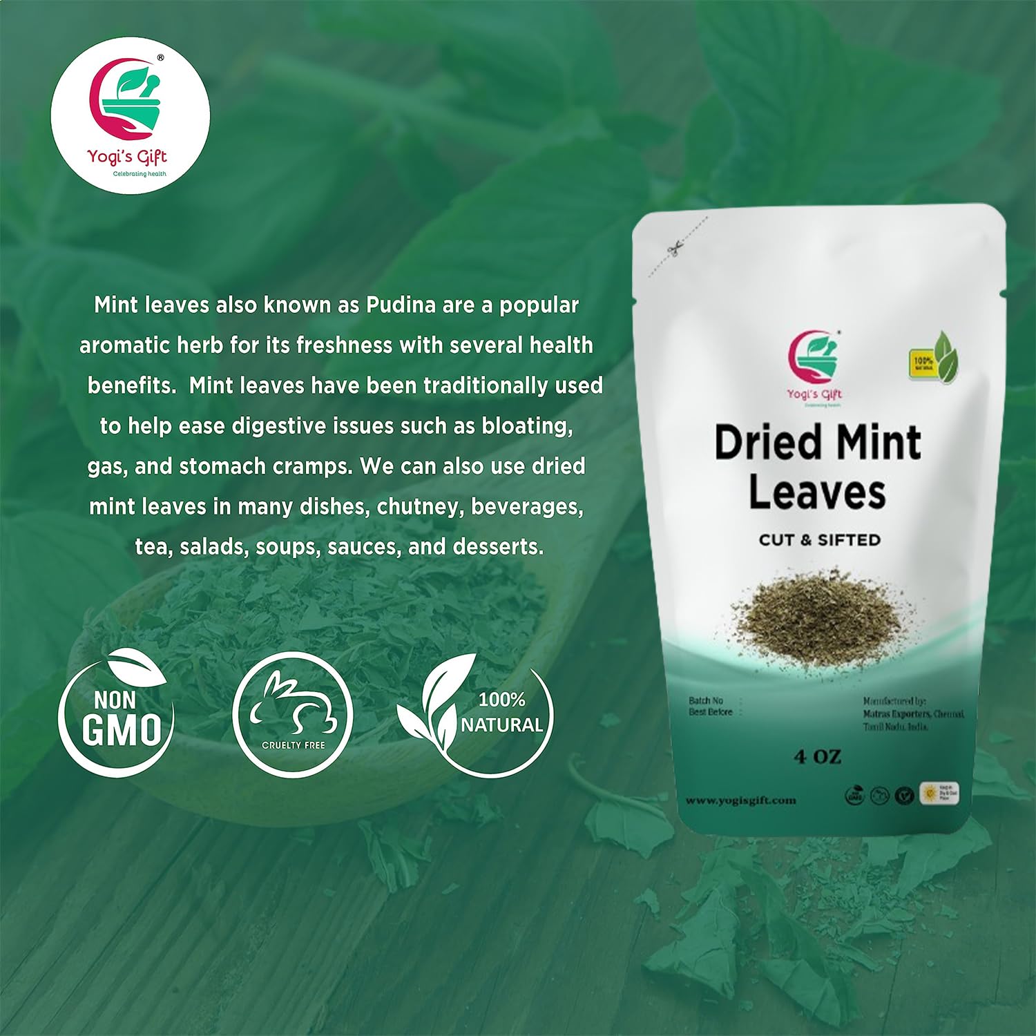 fresh mint flavour for tea