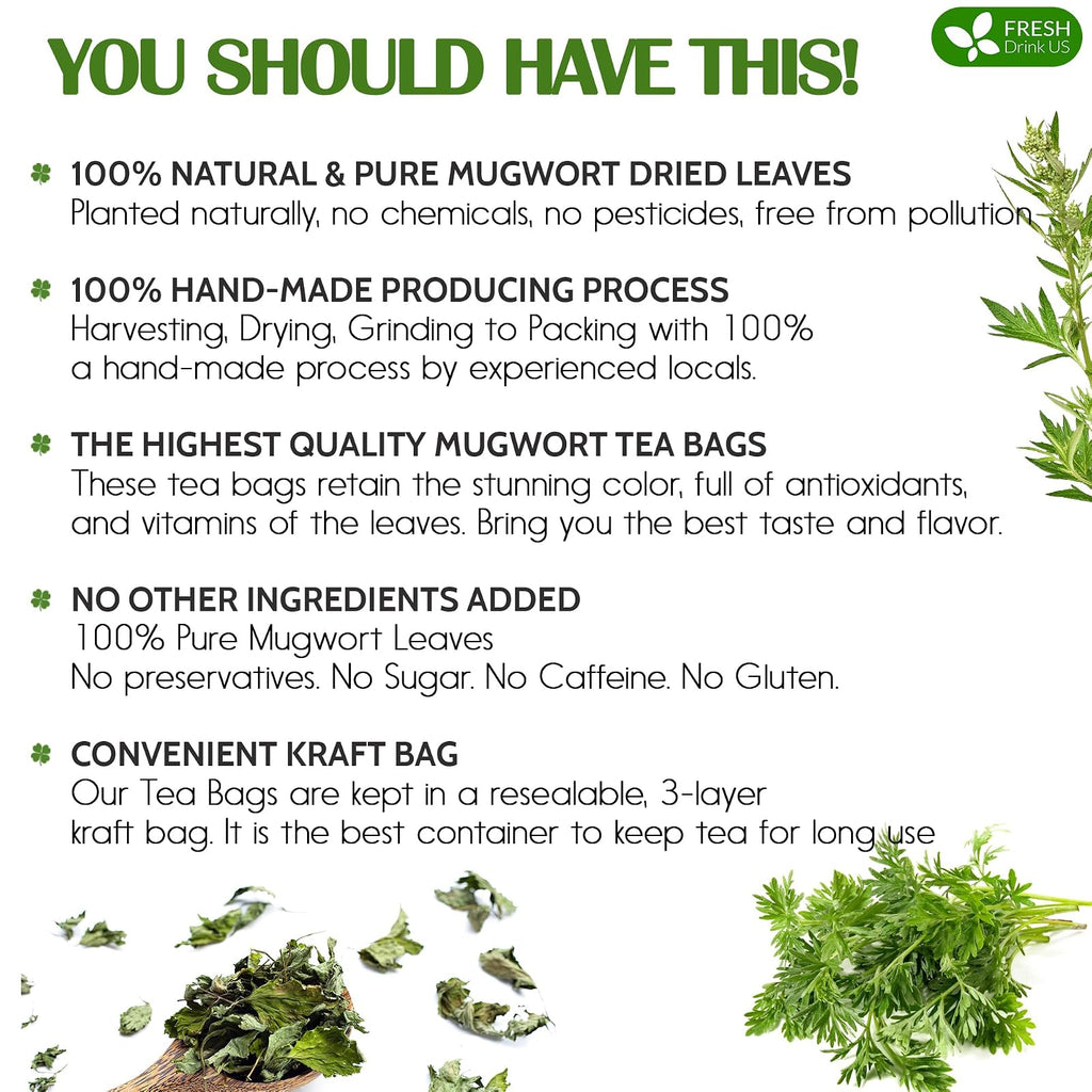 fresh mugwort leaf tea blend