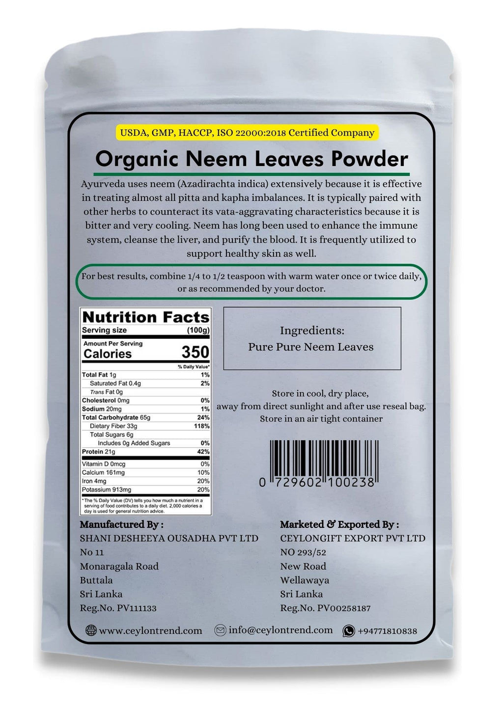 fresh neem powder for health