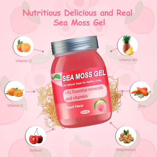 fresh peach flavour sea moss gel
