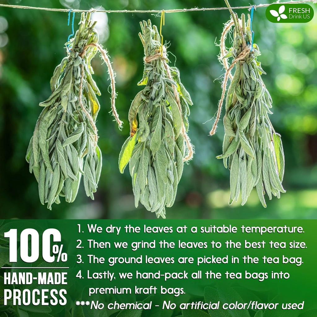 fresh sage tea for calming moments