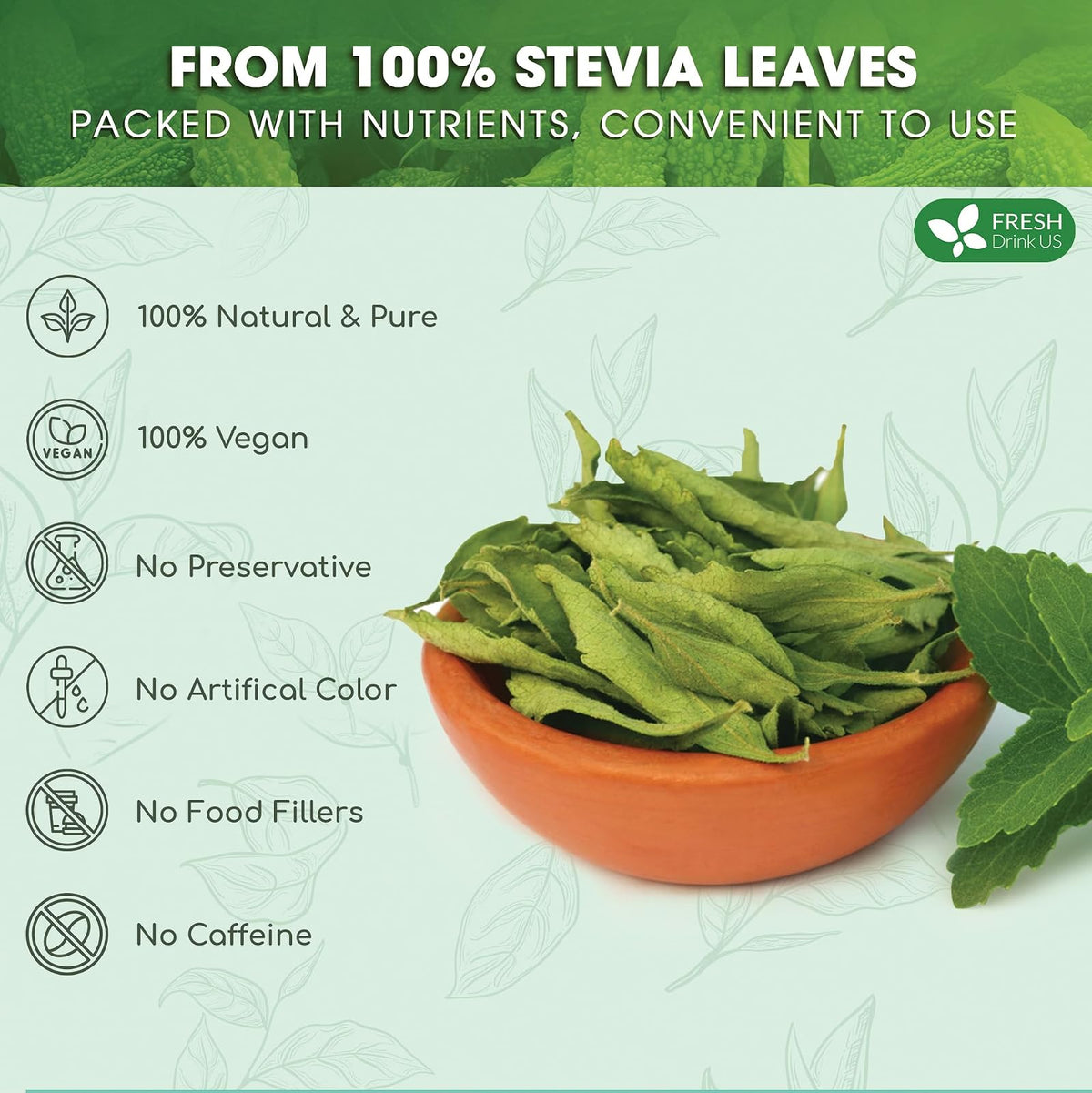 fresh stevia leaves for healthy drinks