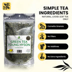 fresh Young Hyson green tea leaves
