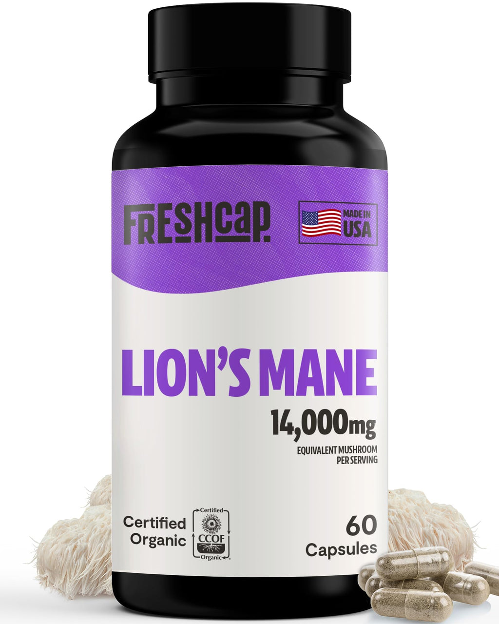 FreshCap Lion's Mane mushroom capsules