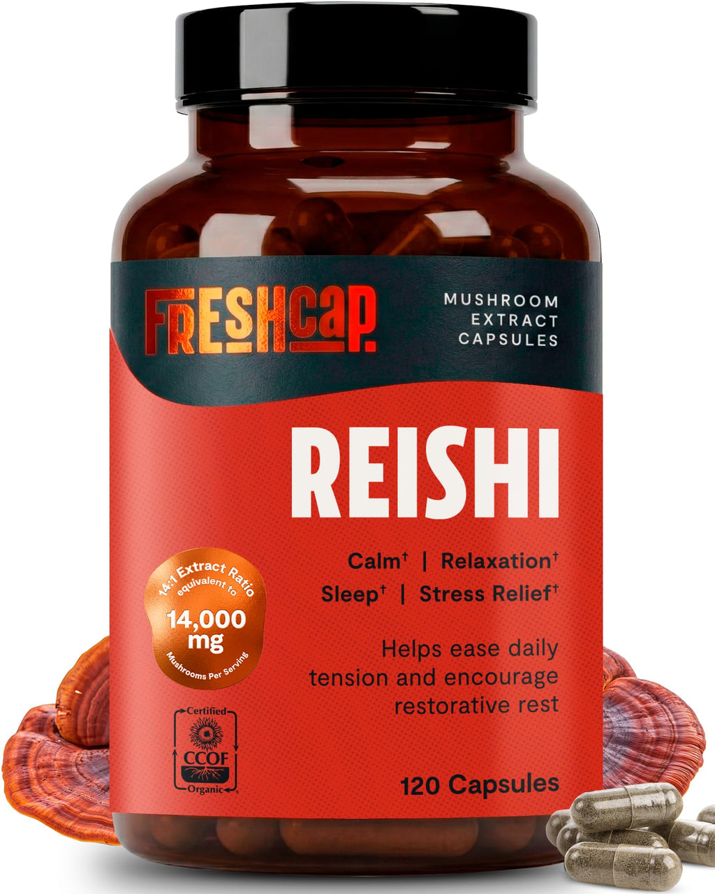FreshCap organic reishi mushroom capsules