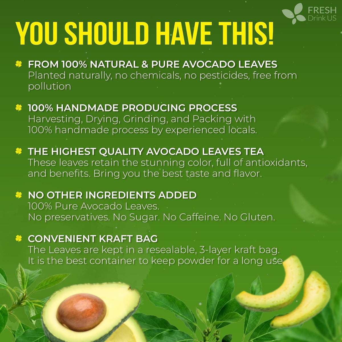 freshdrinkus avocado leaves infusion