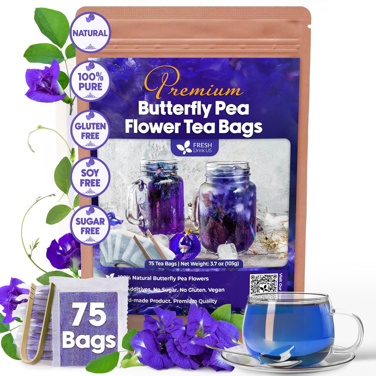 FreshDrinkUS butterfly pea herbal tea