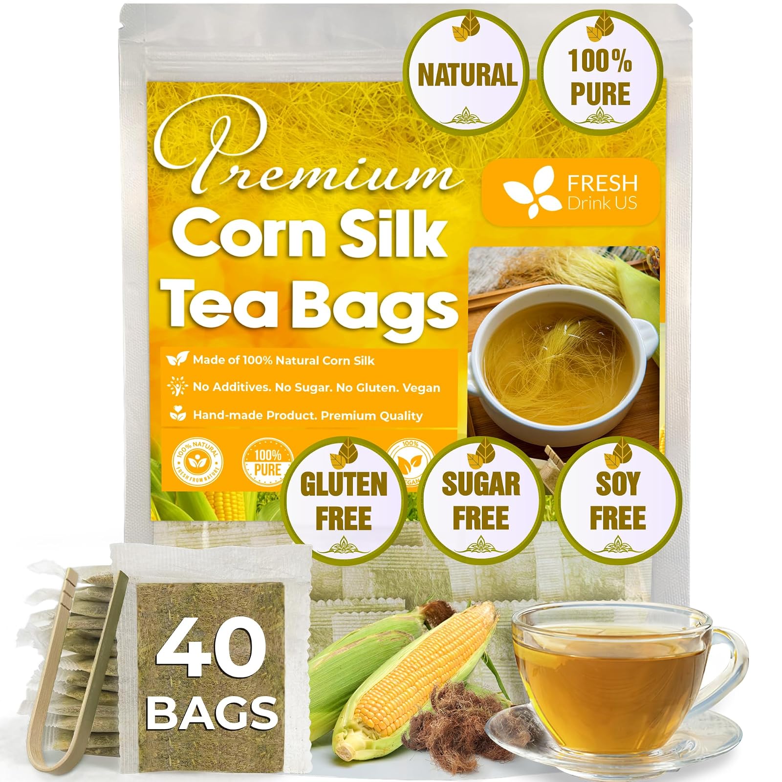 FreshDrinkUS corn silk tea bags