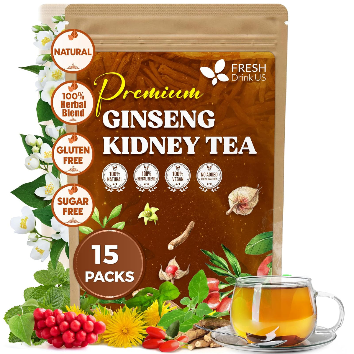 FreshDrinkUS ginseng kidney tea packs
