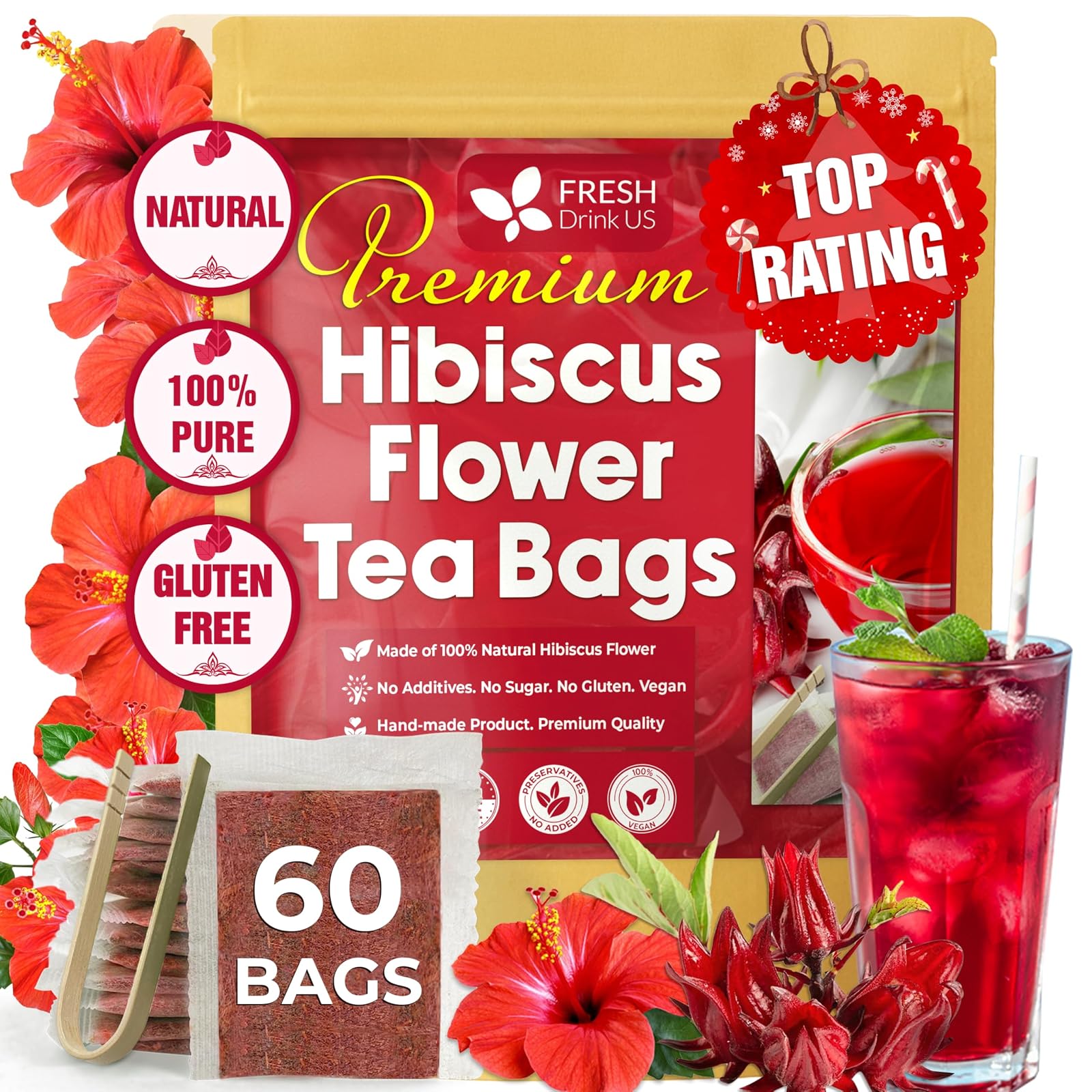 FRESHDRINKUS hibiscus flower herbal tea