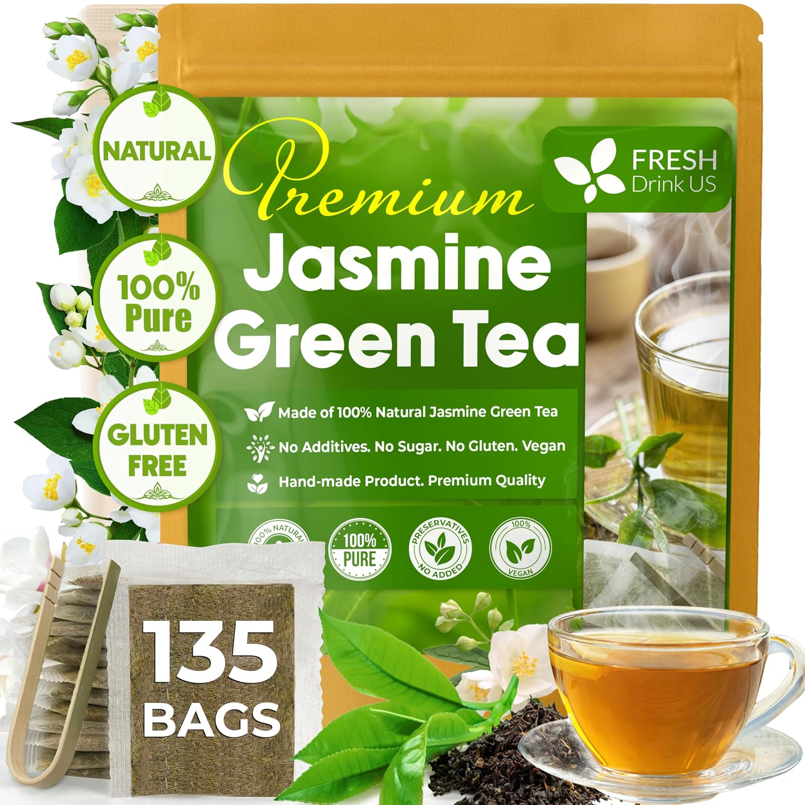 FreshDrinkUS jasmine green tea bags