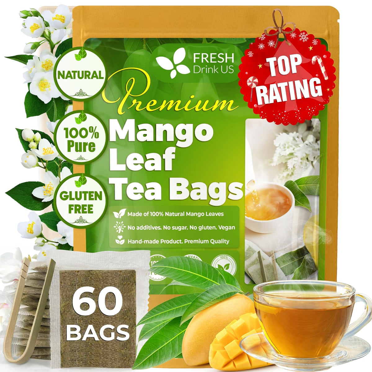FreshDrinkUS mango leaf herbal tea