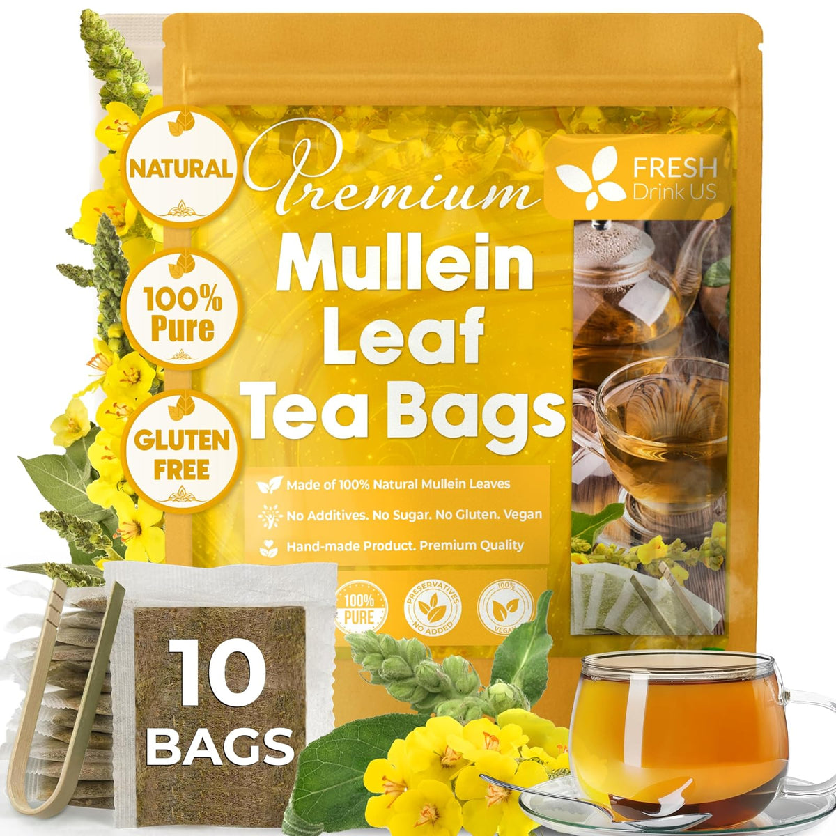 FreshDrinkUS Mullein Leaf Tea bags