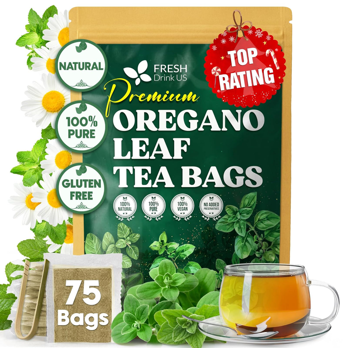 FreshDrinkUS oregano leaf herbal tea