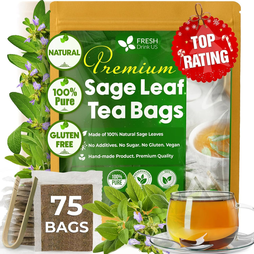 FreshDrinkUS sage leaf herbal tea bags