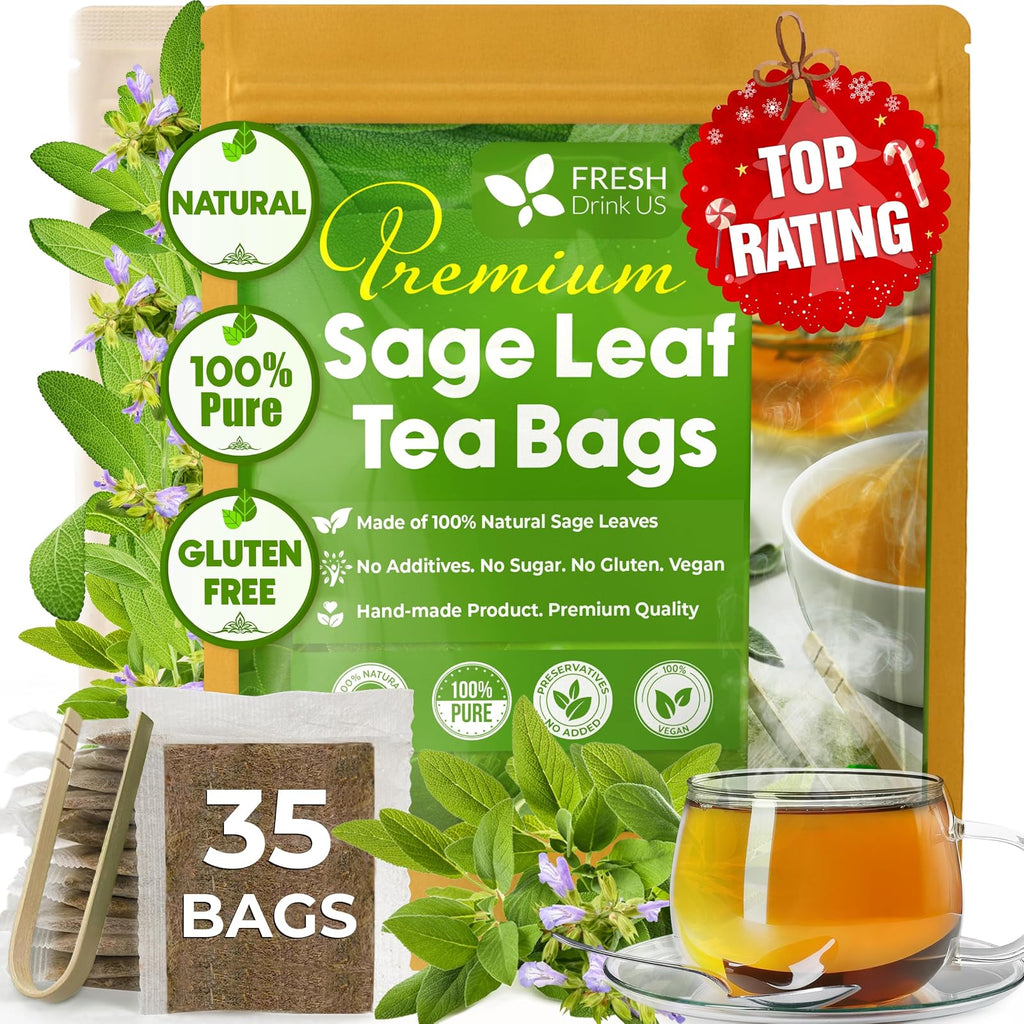 FreshDrinkUS sage leaf herbal tea bags