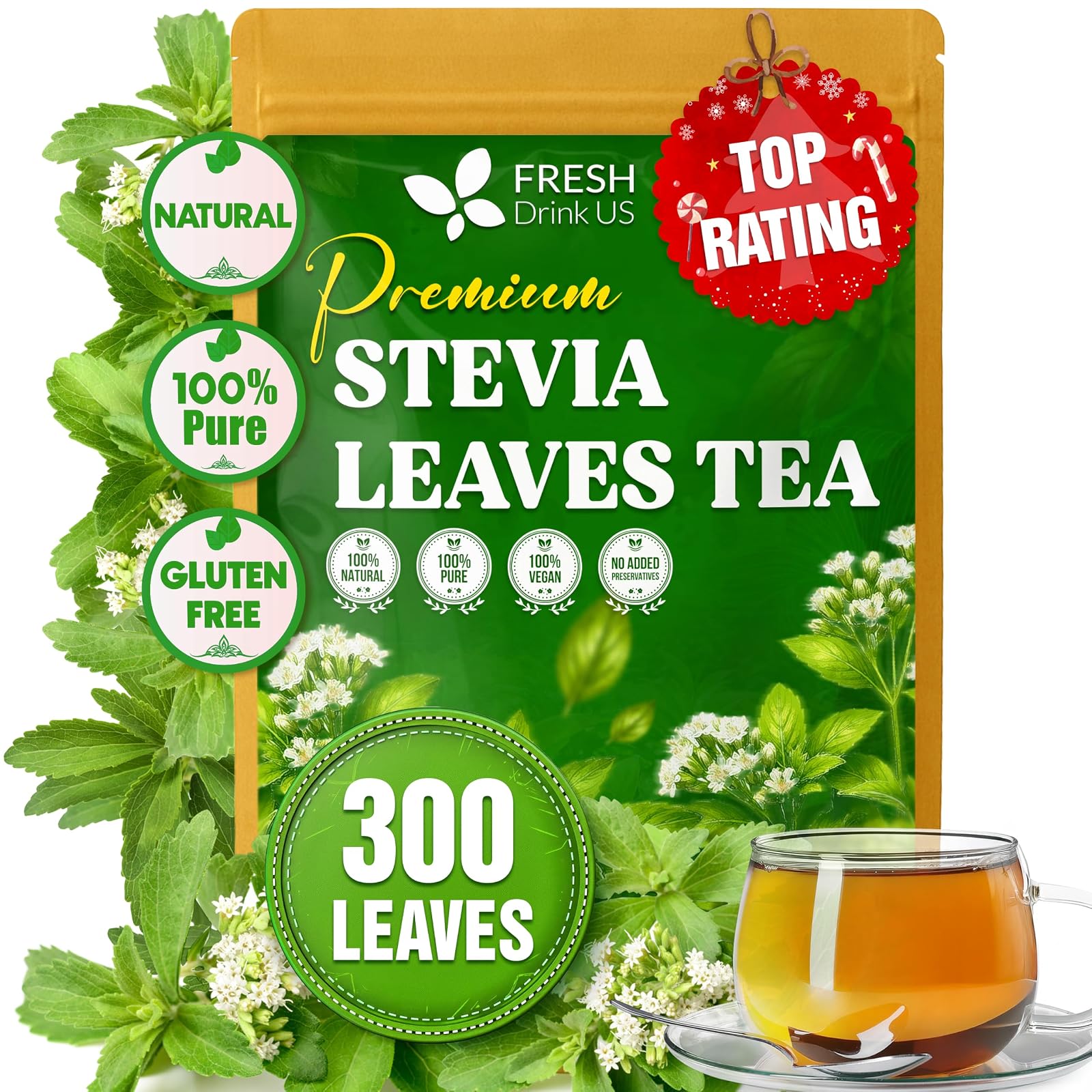 FreshDrinkUS stevia leaves herbal sweetener