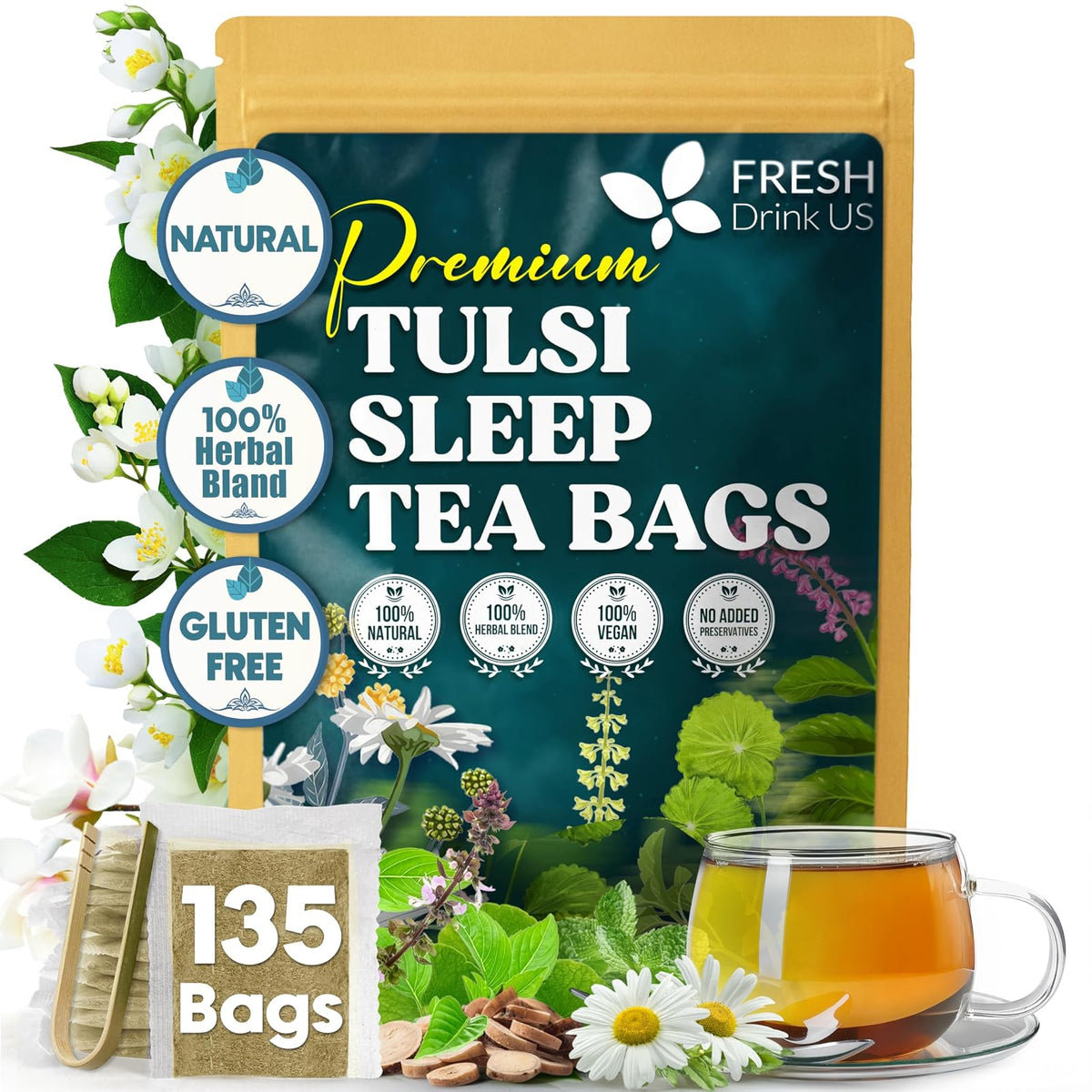 FreshDrinkUS Tulsi Sleep Tea bags