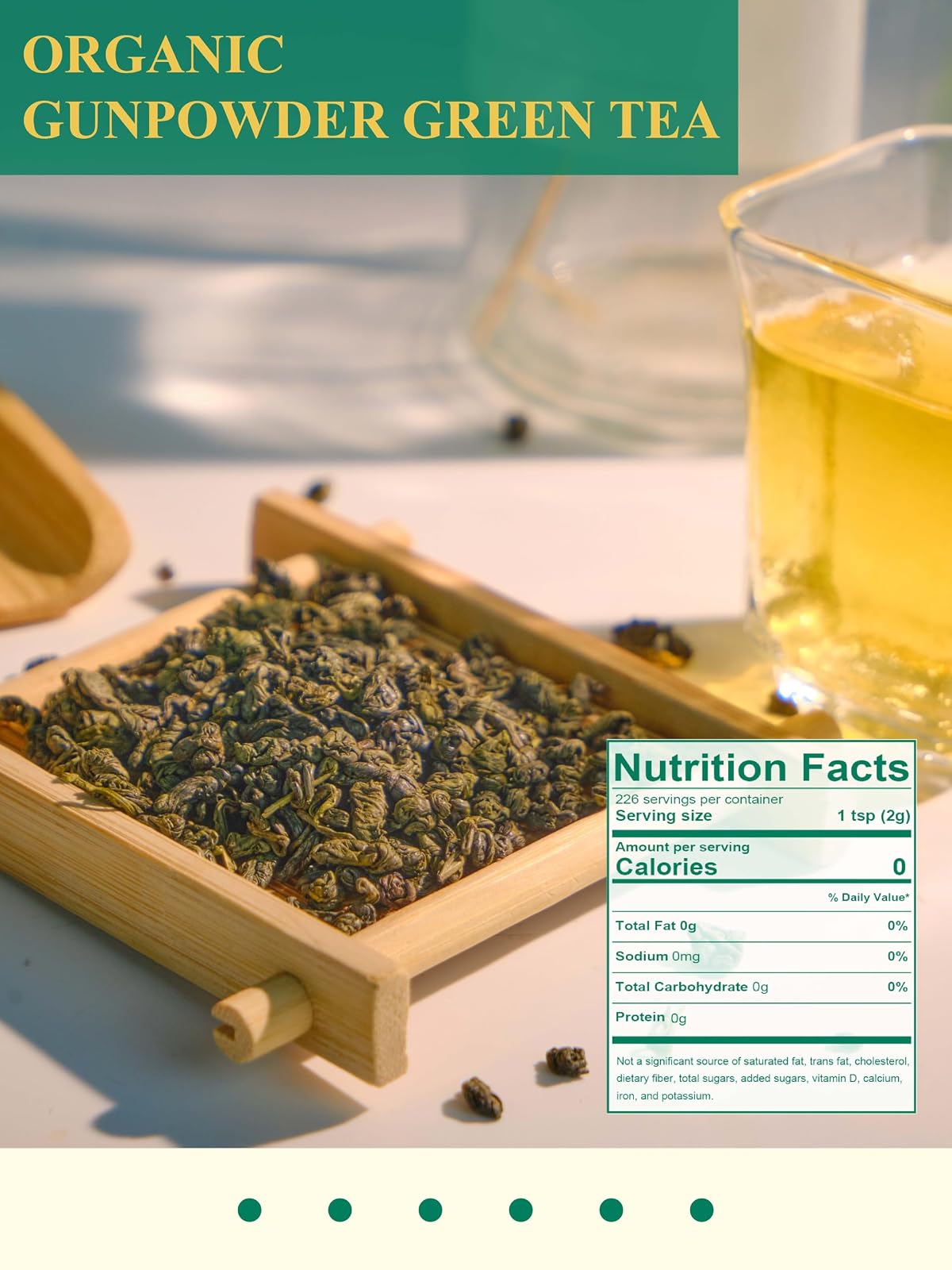 freshly brewed gunpowder green tea