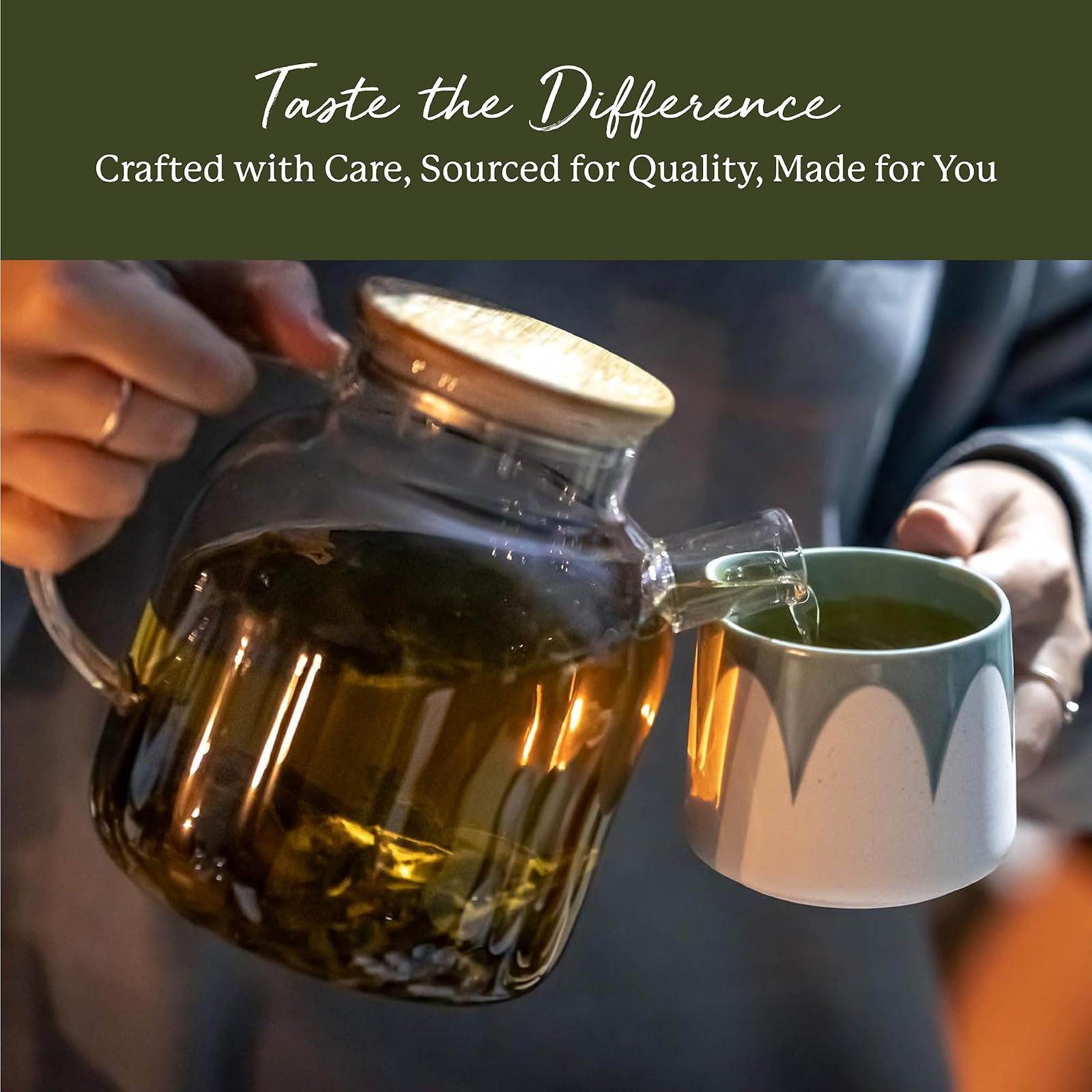 freshly sourced green tea leaves