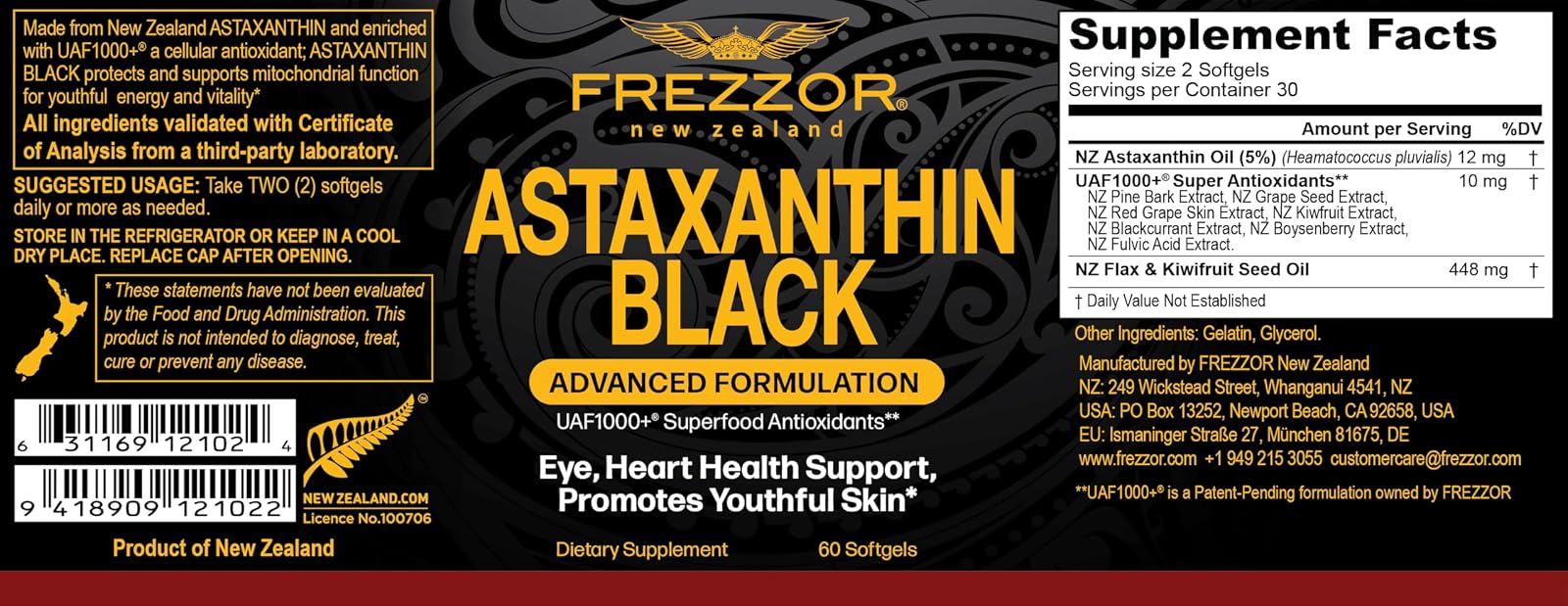 FREZZOR Astaxanthin 12 mg softgels