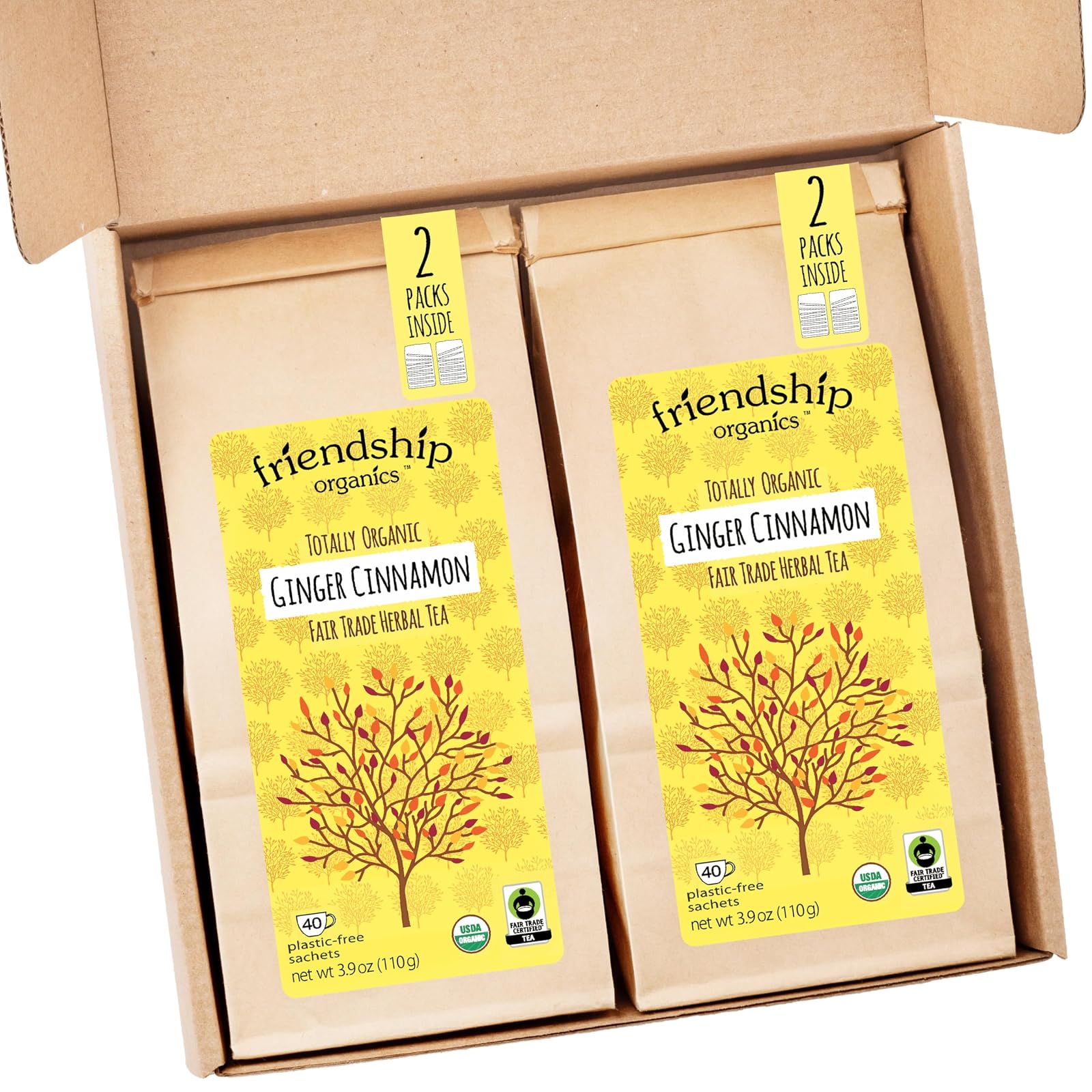 Friendship Organics ginger cinnamon tea bags