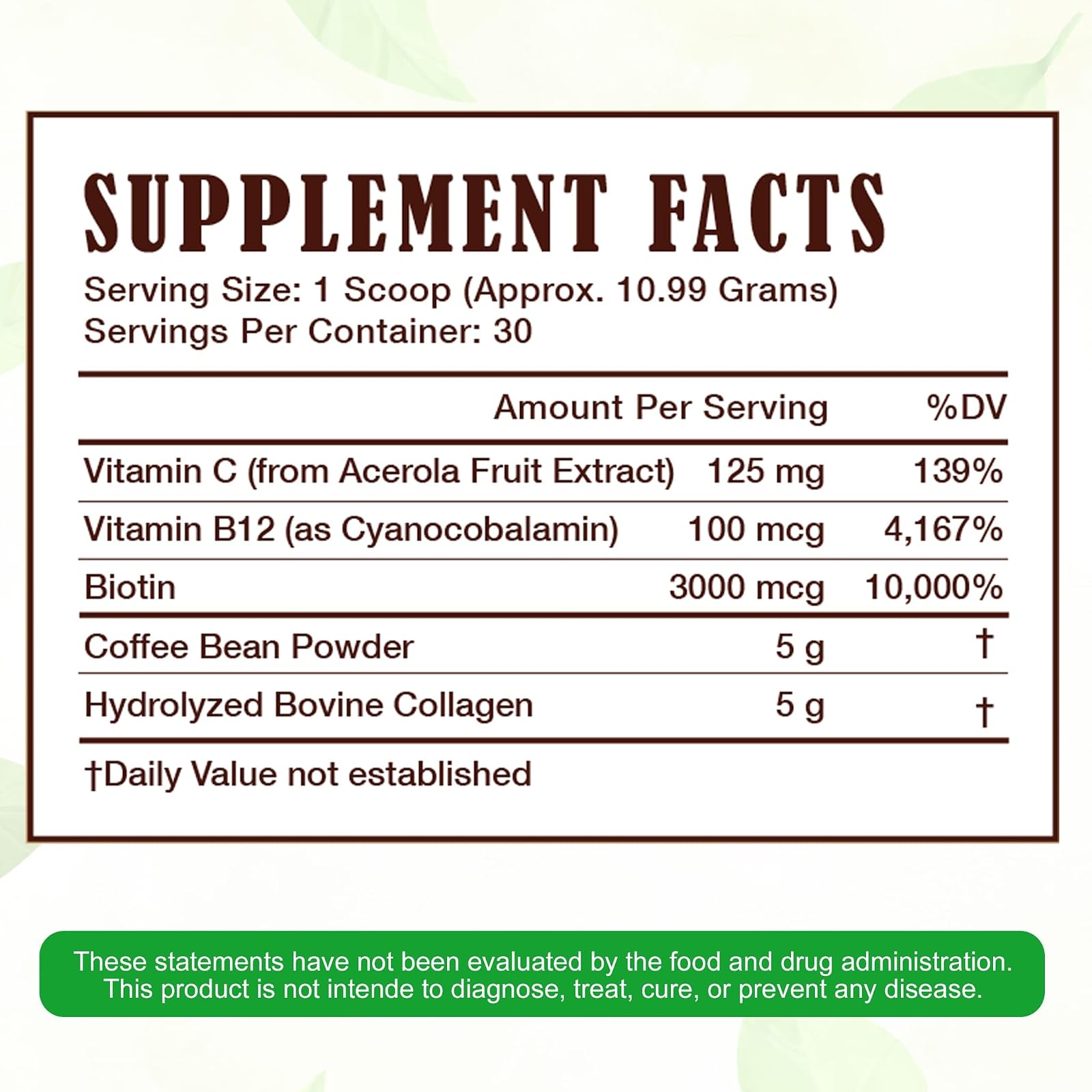 Fron collagen powder with coffee flavour