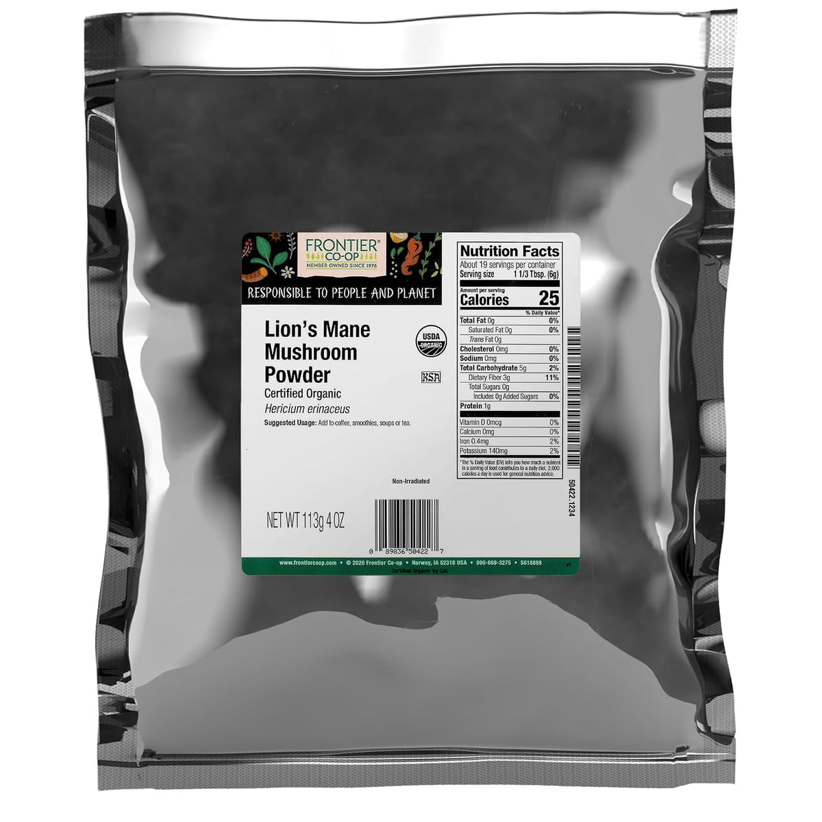 Frontier Co-op Lion's Mane Mushroom Powder for cognitive support