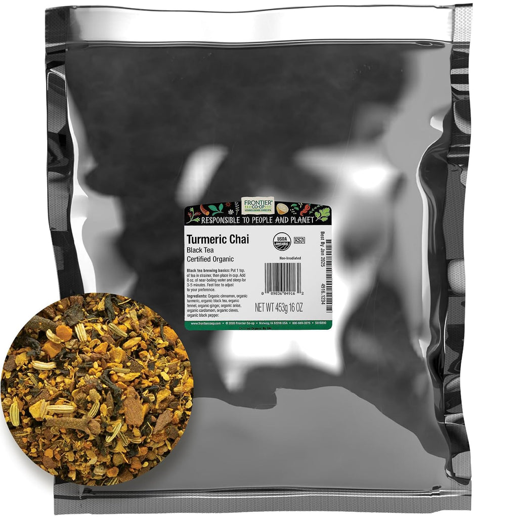 Frontier Co-op turmeric chai herbal tea