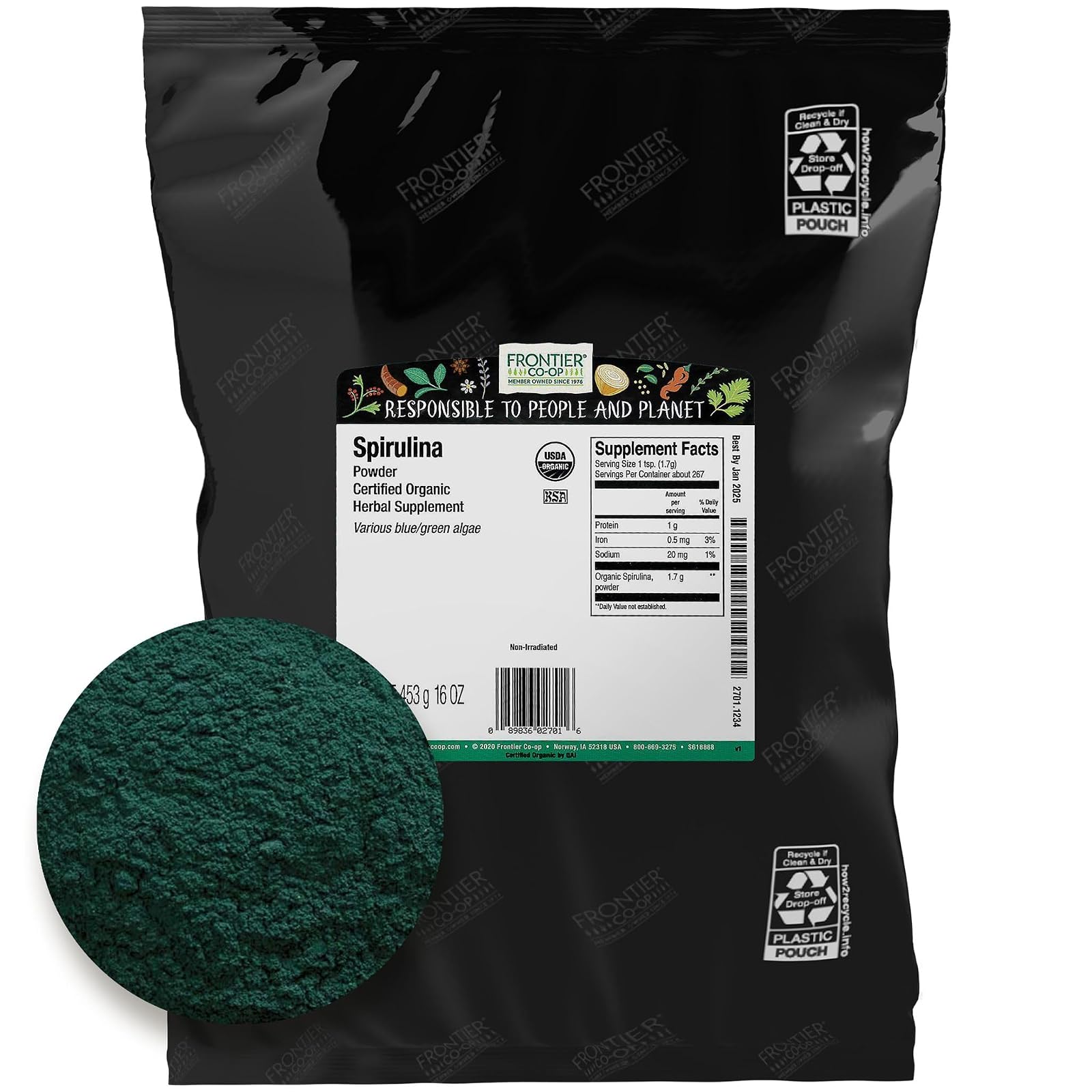 Frontier organic spirulina powder benefits