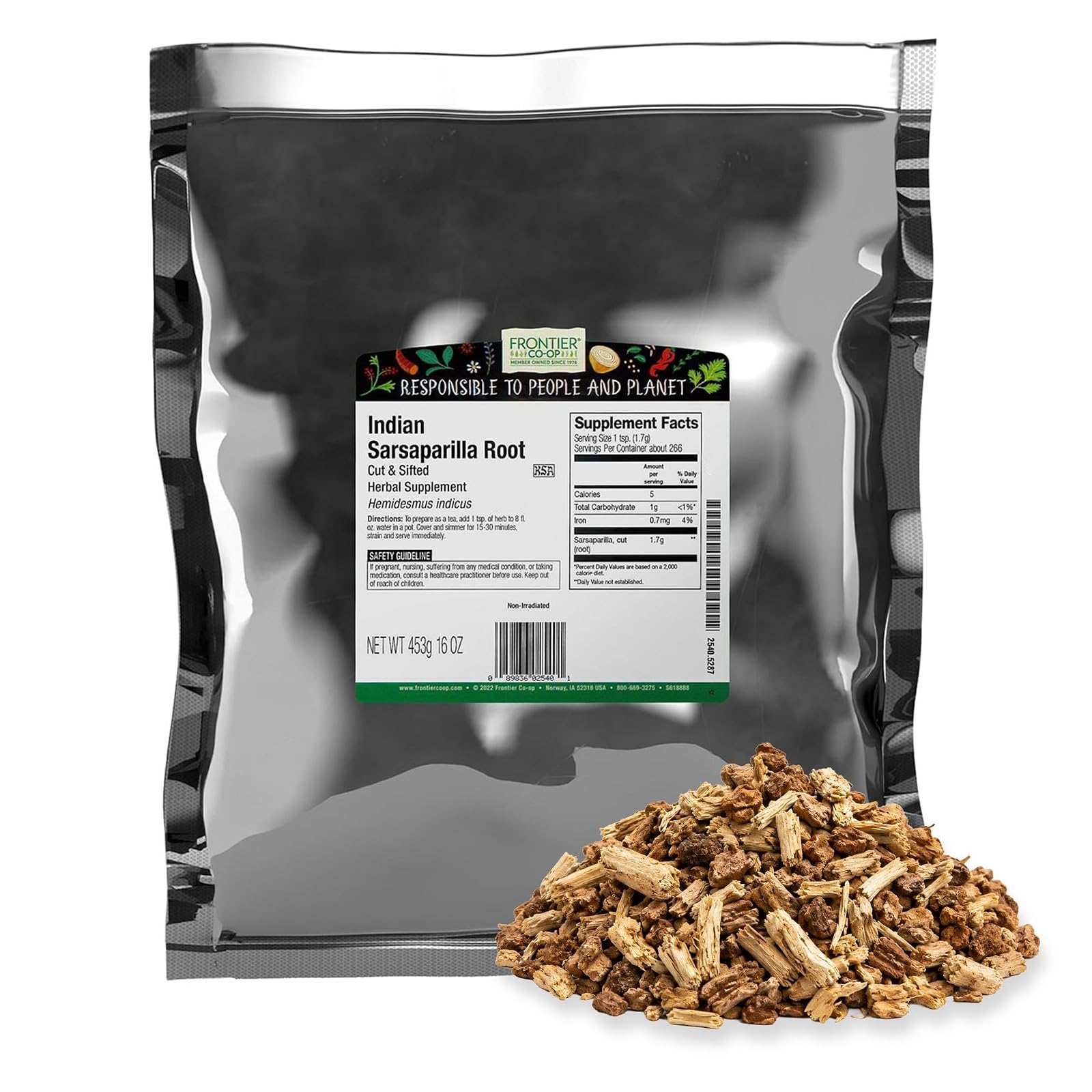Frontier sarsaparilla root herbal tea