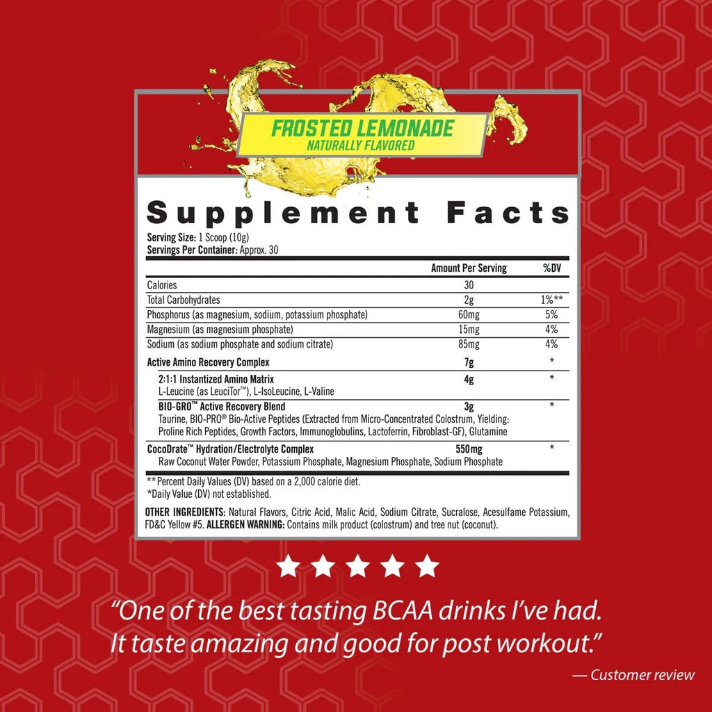 Frosted lemonade amino acids supplement