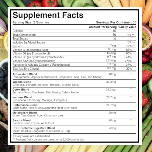 fruit and vegetable gummies for vitality