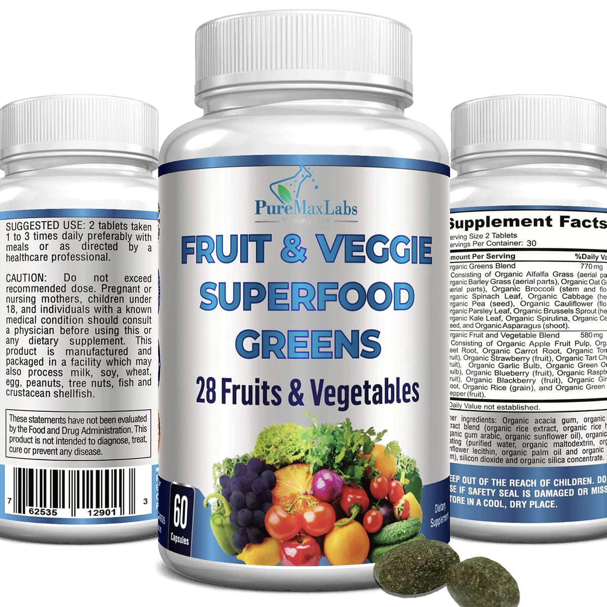 Fruit and Veggie superfood greens tablets
