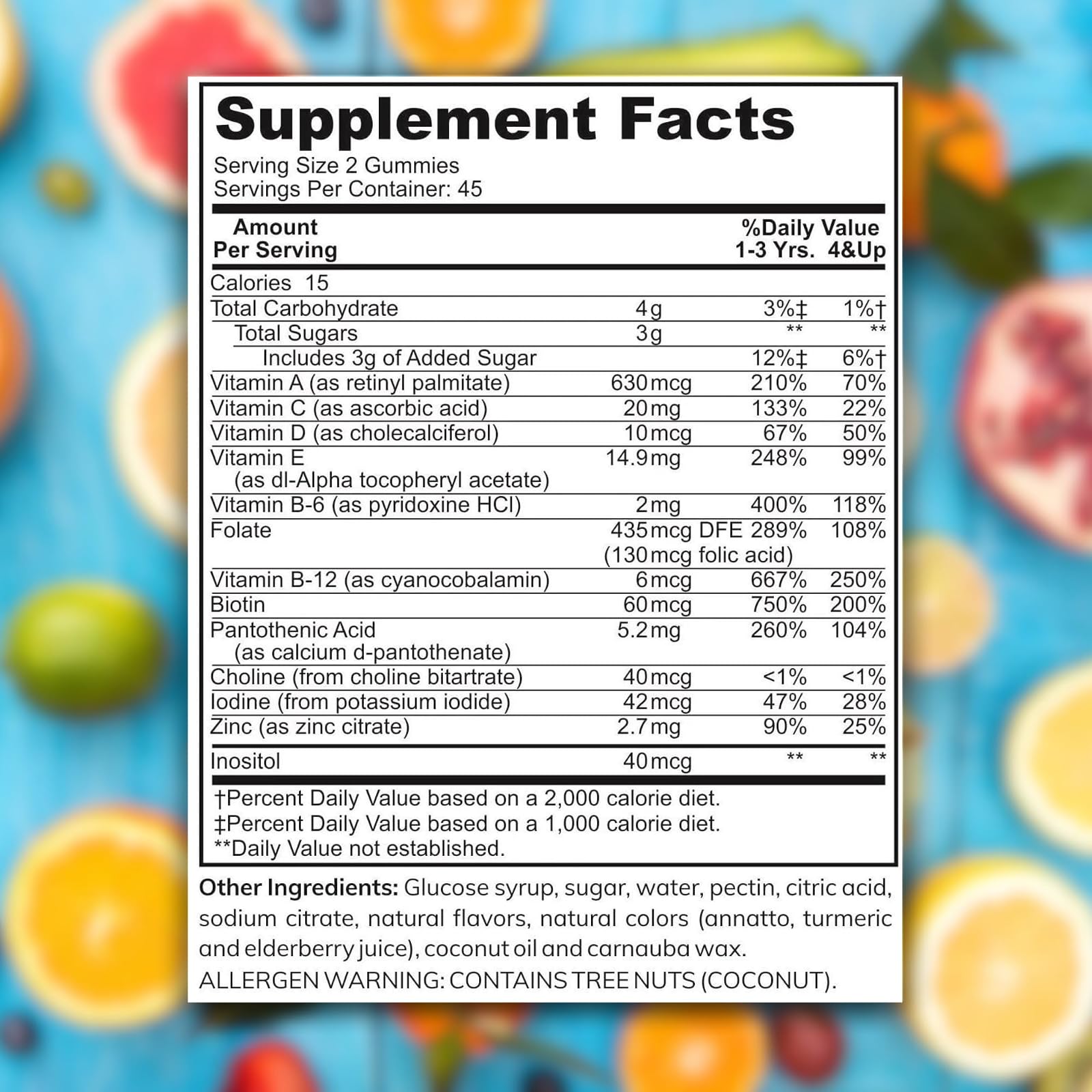 fruit flavored gummy multivitamin