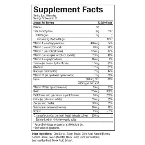 Fruit-flavoured blended vitamin supplements