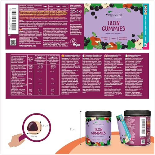 fruit-flavoured iron gummies for adults