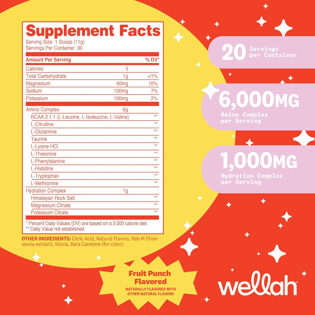 Fruit Punch BCAAs Powder for energy boost