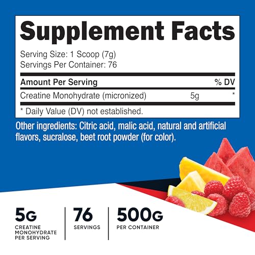 Fruit punch creatine supplement for athletes