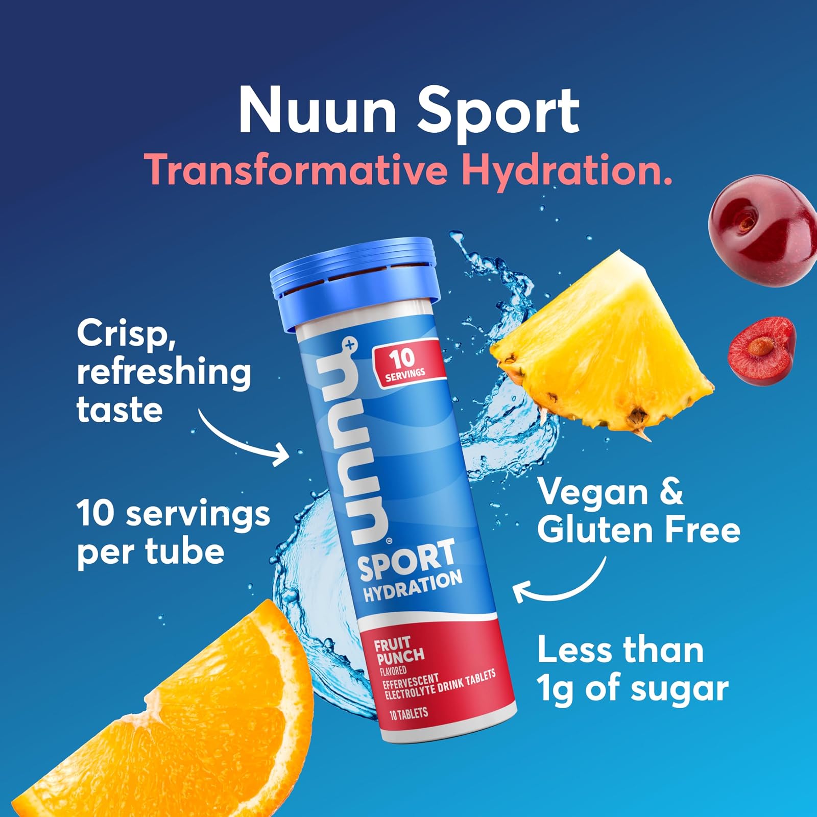 Fruit punch electrolyte tablets for workouts